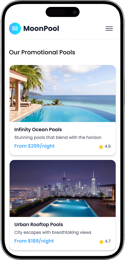 Pool Rental Script - Best Readymade Private Pool Renting App